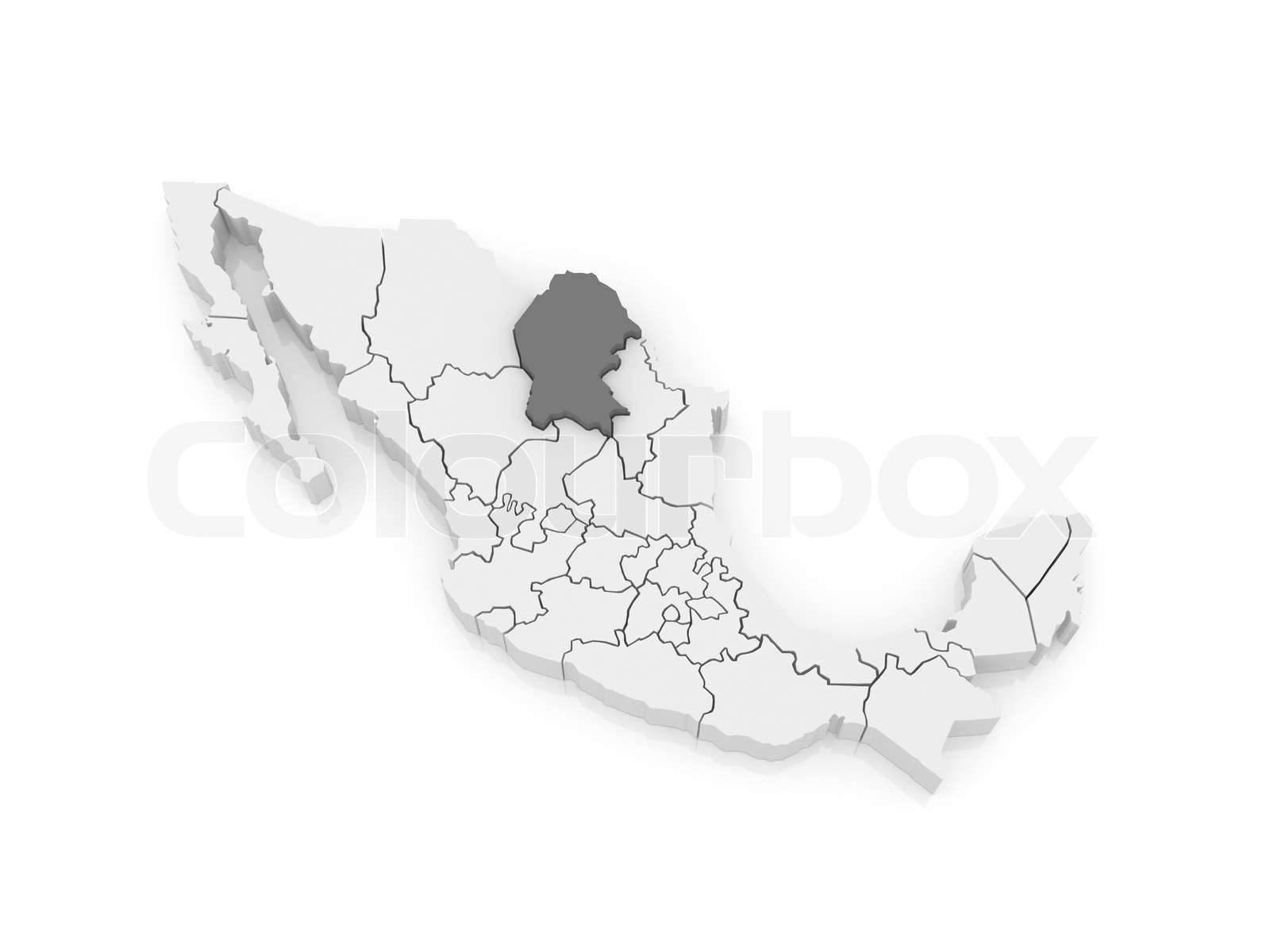 Map of Coahuila. Mexico. | Stock image | Colourbox
