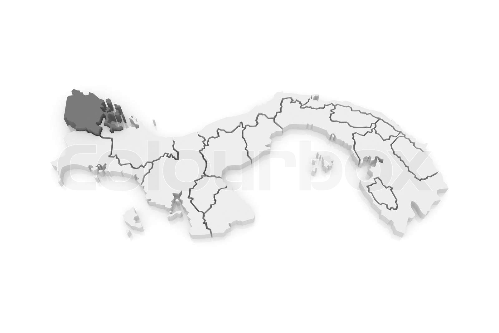 Map of Bocas del Toro. Panama. | Stock image | Colourbox