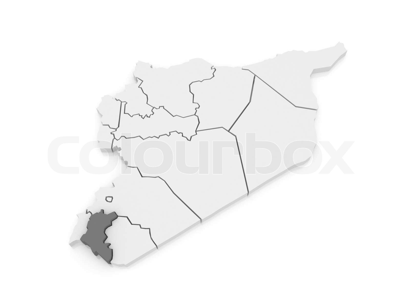 Map of Daraa. Syria. | Stock image | Colourbox