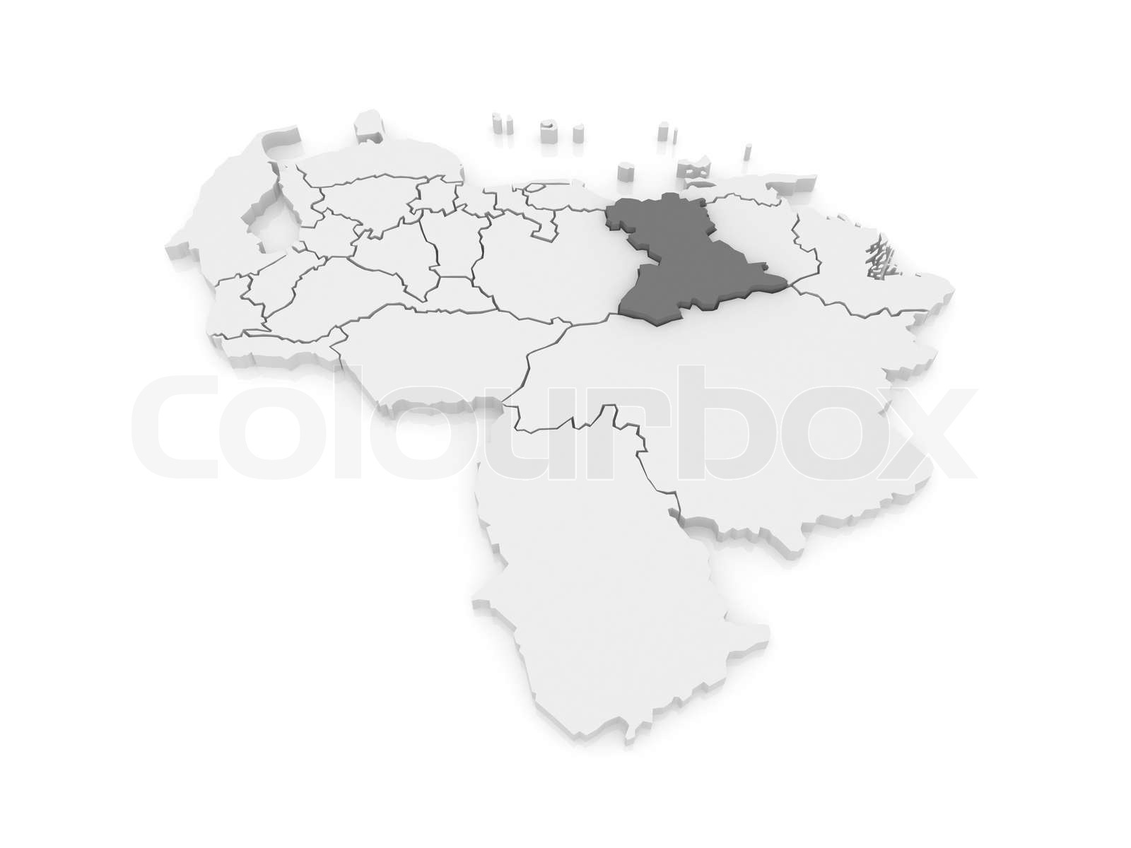 Map of Anzoategui. Venezuela. | Stock image | Colourbox