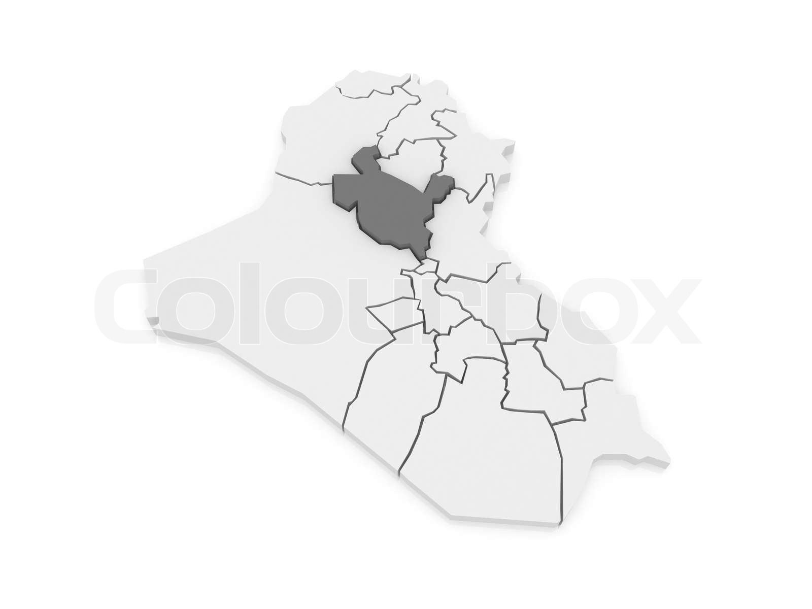 Map of Salah al-Din. Iraq. | Stock image | Colourbox
