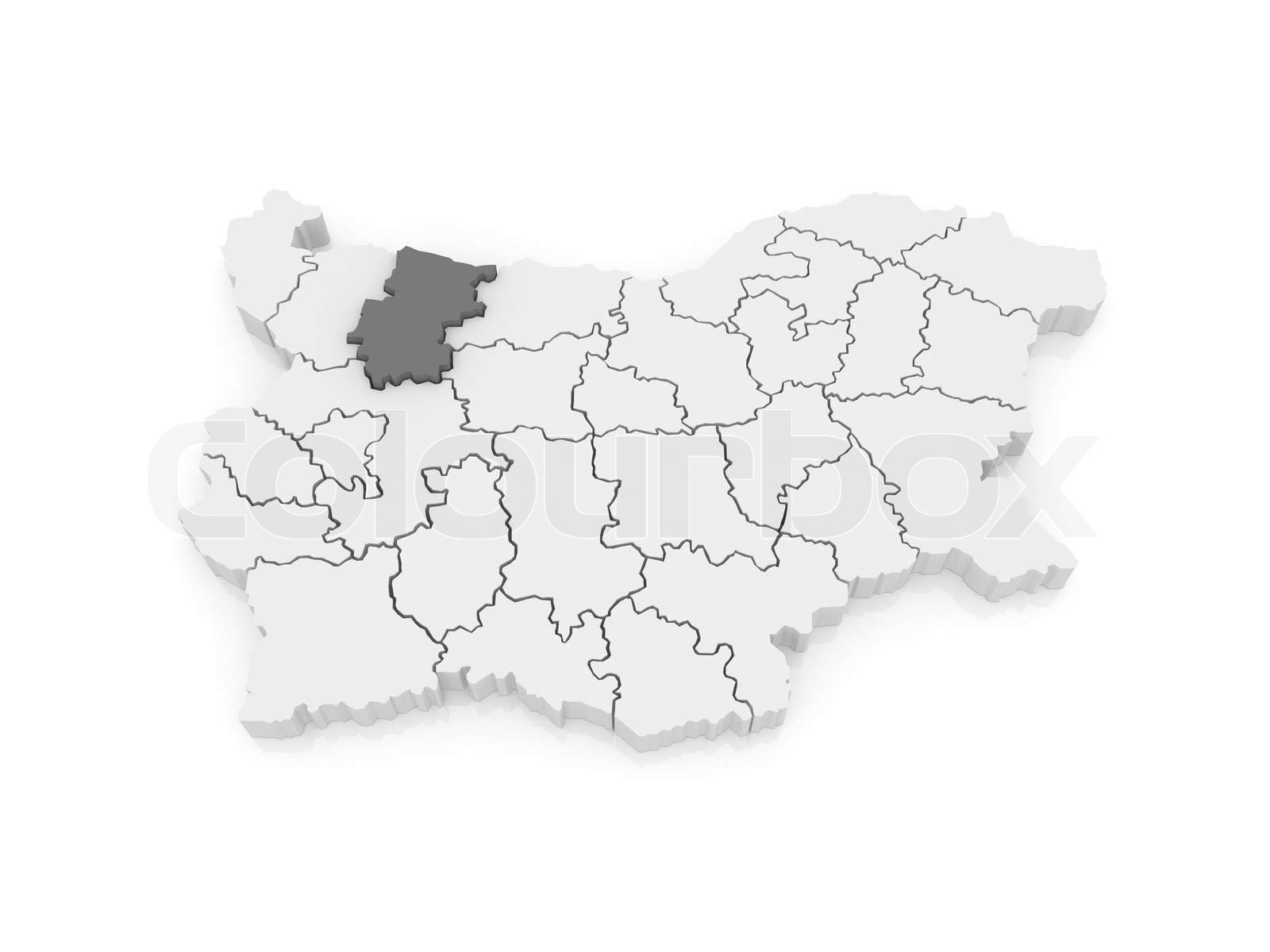 Map of Vratsa Province. Bulgaria. | Stock image | Colourbox