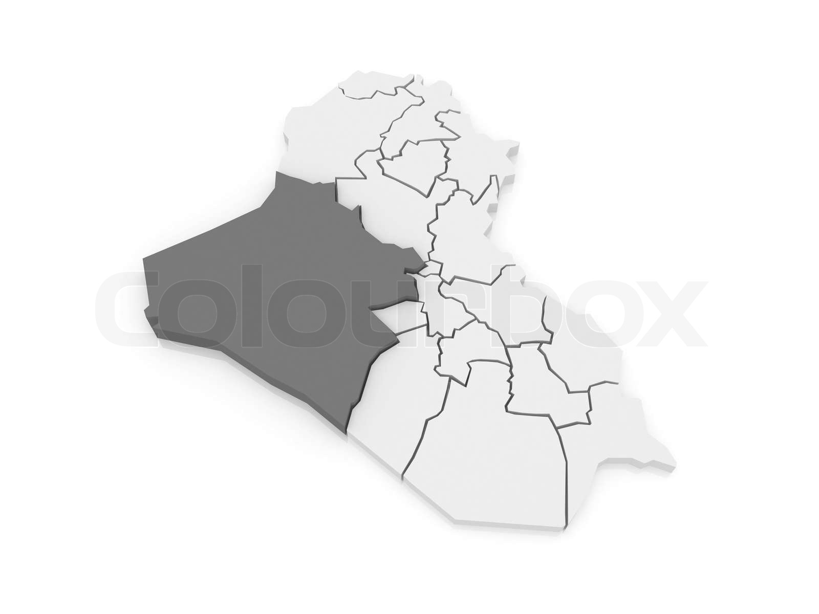 Map of Anbar. Iraq. | Stock image | Colourbox