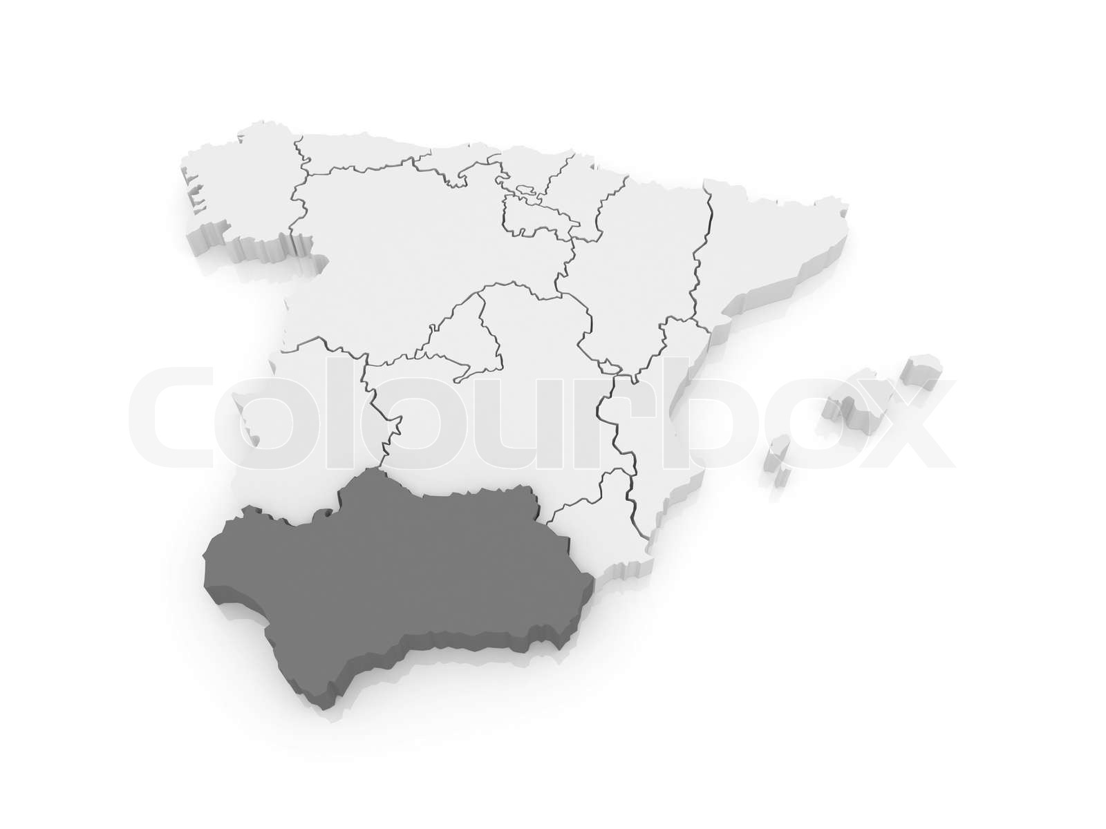 Map of Andalusia. Spain. | Stock image | Colourbox