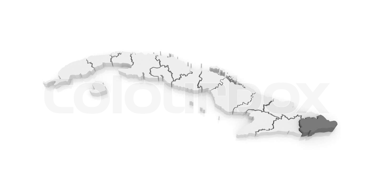 Map of Guantanamo. Cuba. | Stock image | Colourbox