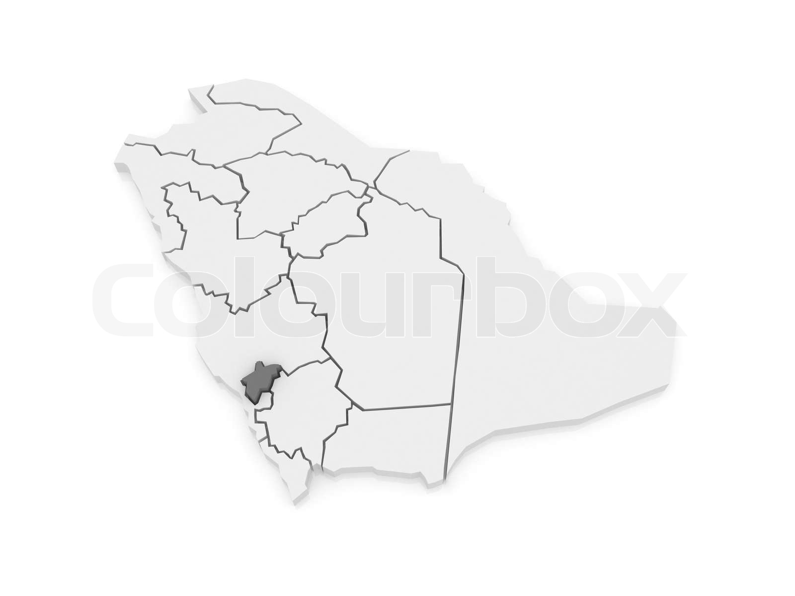 Map of Al-Baha. Saudi Arabia. | Stock image | Colourbox