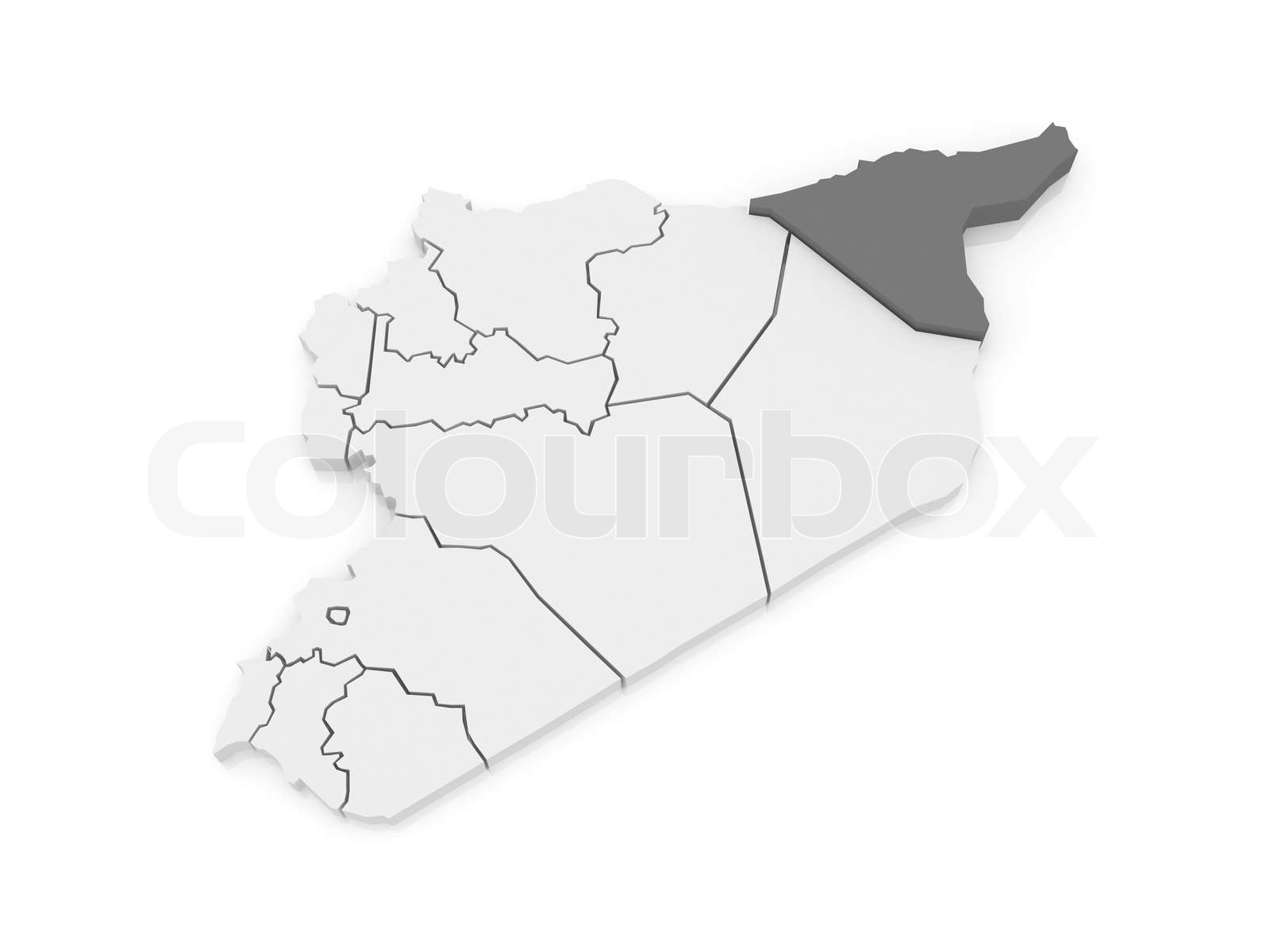 Map of Hasakah. Syria. | Stock image | Colourbox