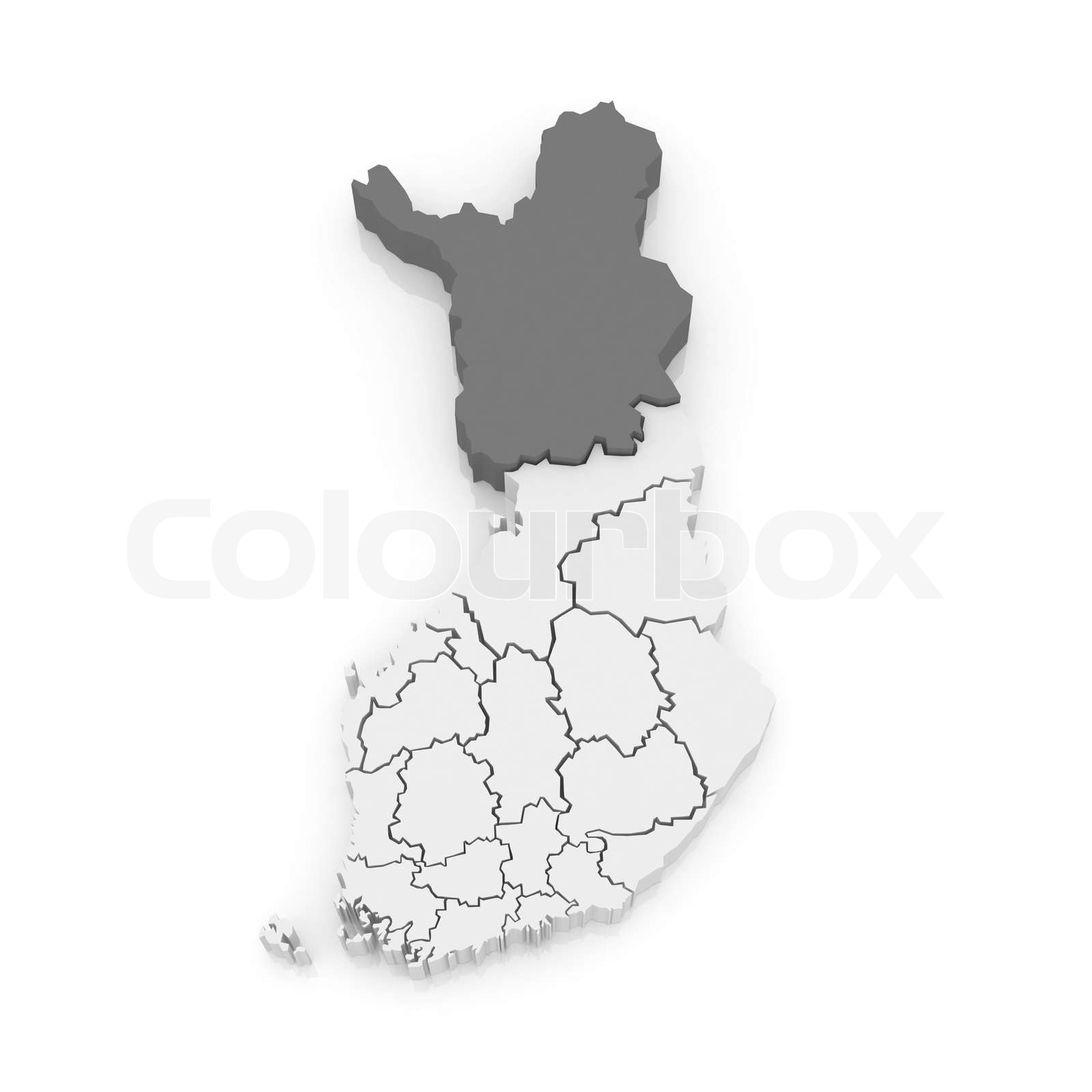 Map of Lappi. Finland. | Stock image | Colourbox