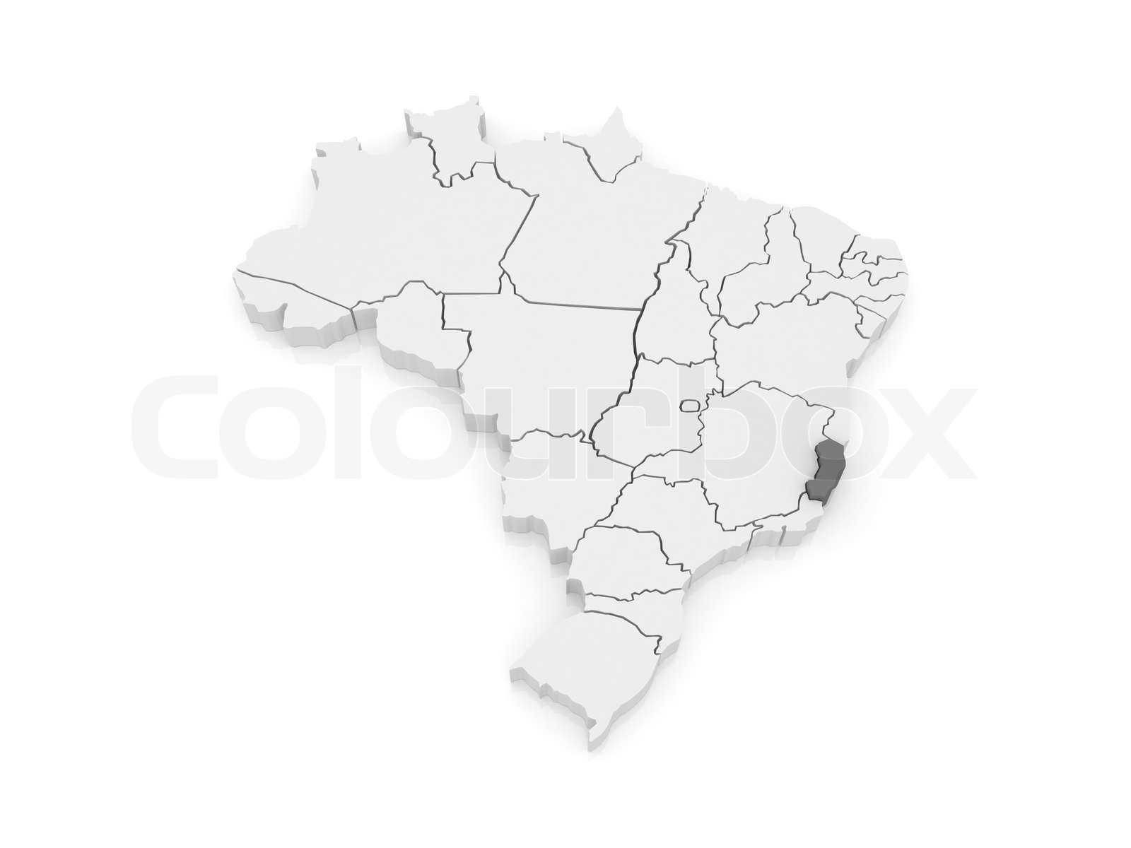 Map of Espirito Santo. Brazil. | Stock image | Colourbox