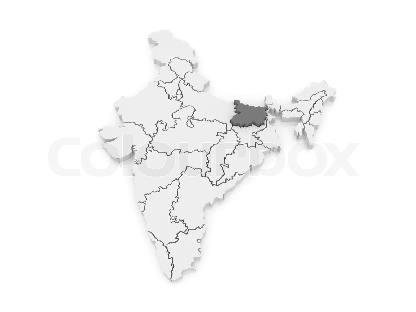 Map of Bihar. India. | Stock image | Colourbox
