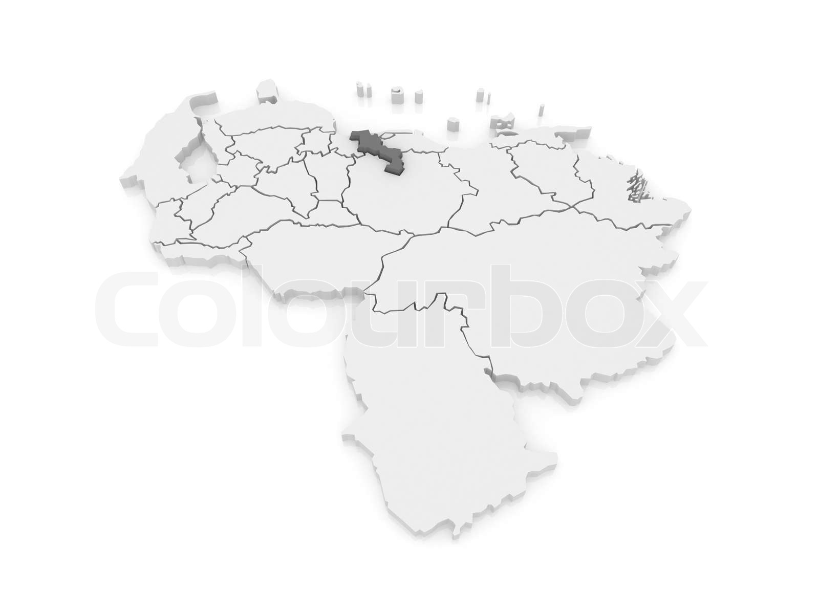 Map of Aragua. Venezuela. | Stock image | Colourbox