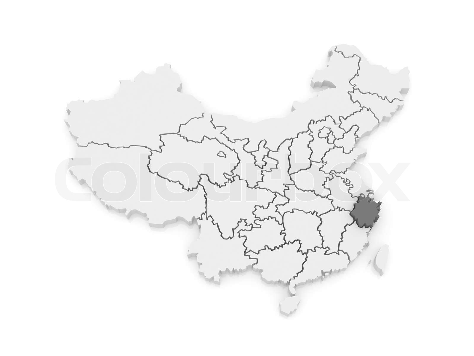 Map of Zhejiang. China. | Stock image | Colourbox