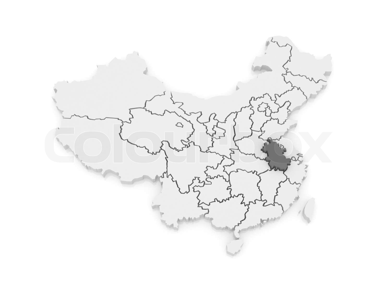 Map of Anhui. China. | Stock image | Colourbox