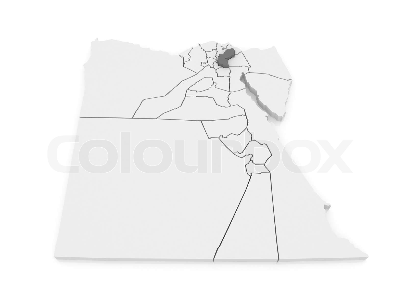 Map of Sharqia. Egypt. | Stock image | Colourbox