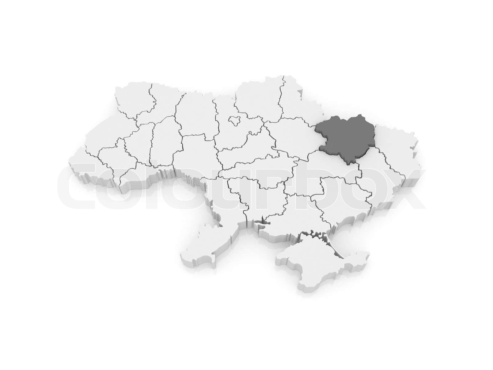 Map of Kharkov region. Ukraine. | Stock image | Colourbox
