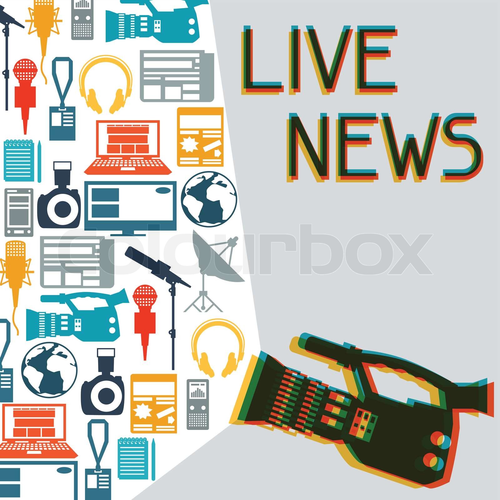 Background with journalism icons. | Stock vector | Colourbox