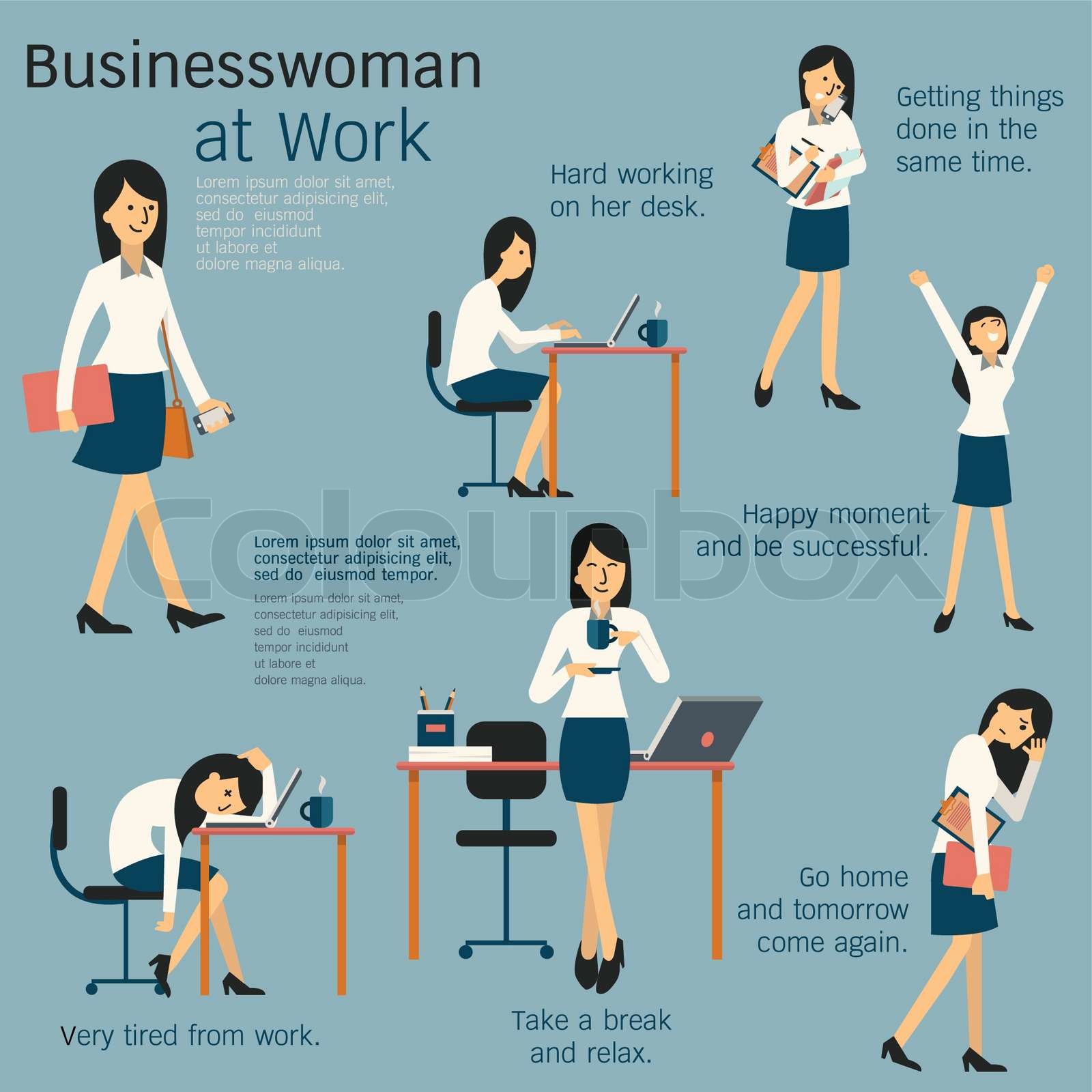 Woman at work | Stock vector | Colourbox