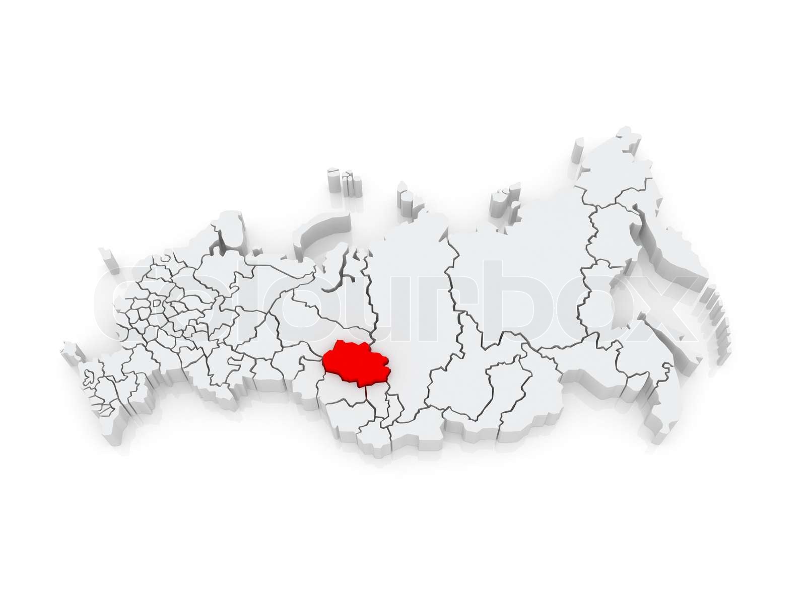 Map of the Russian Federation. Tomsk region. | Stock image | Colourbox