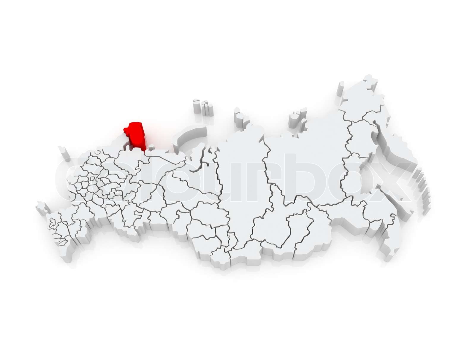 Map of the Russian Federation. Murmansk region. | Stock image | Colourbox