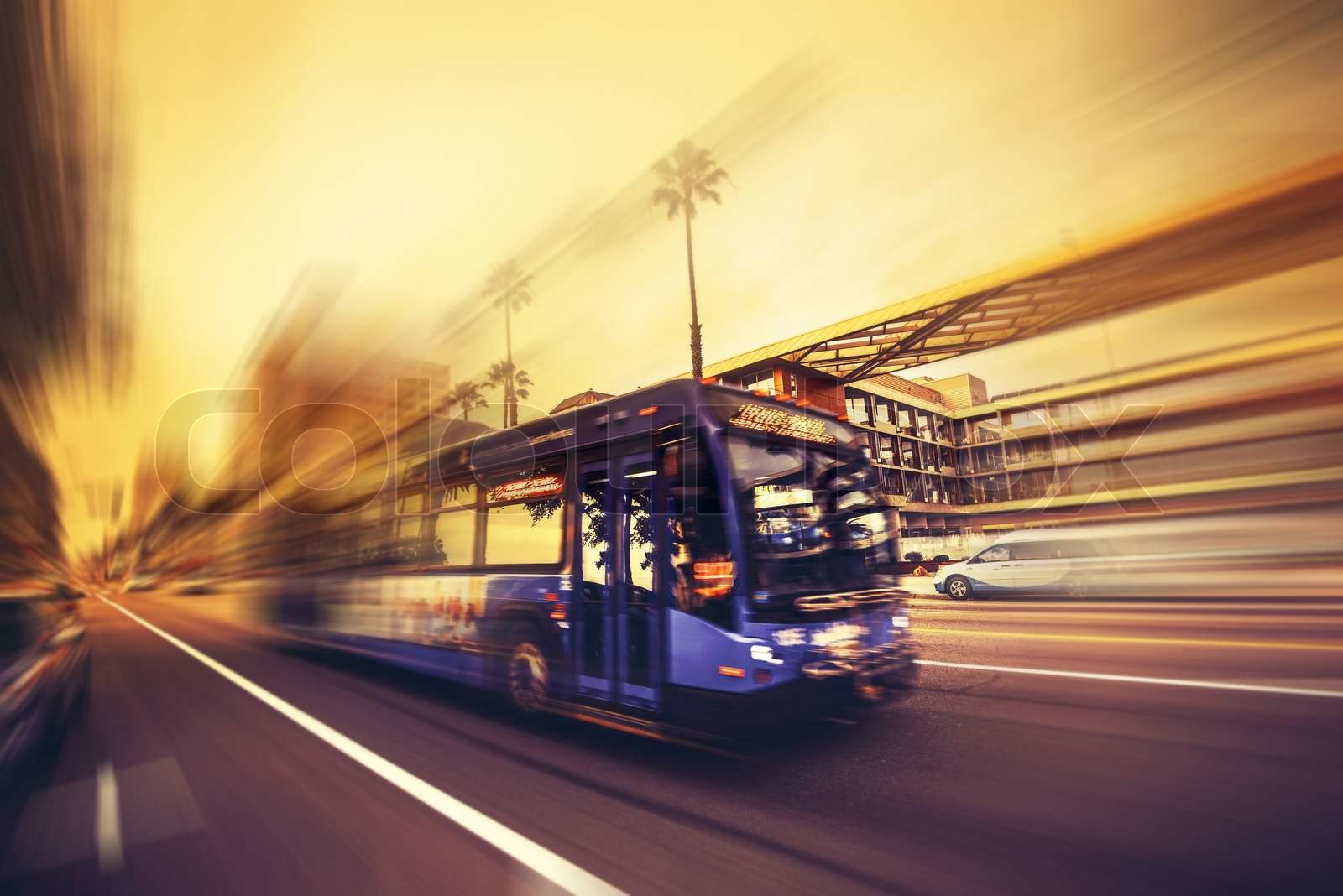 Speeding Bus Public Transport | Stock image | Colourbox