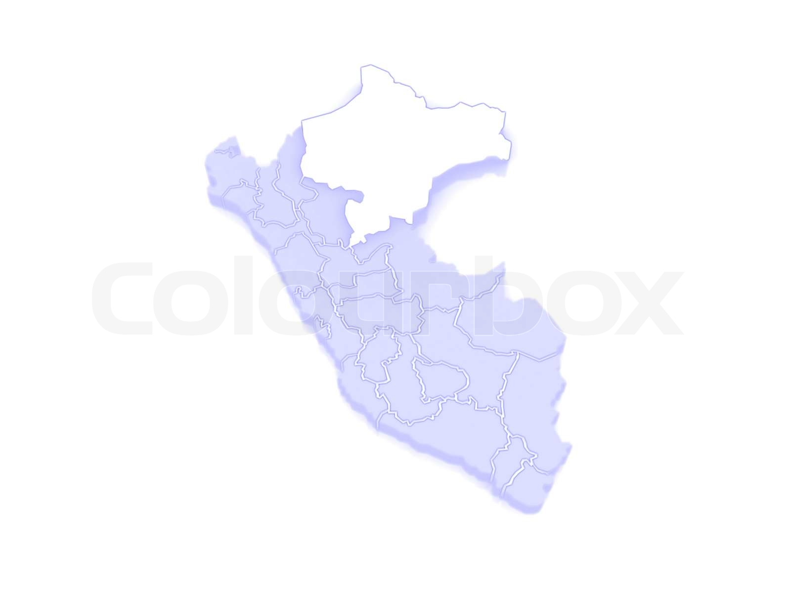 Map of Loreto. Peru. | Stock image | Colourbox