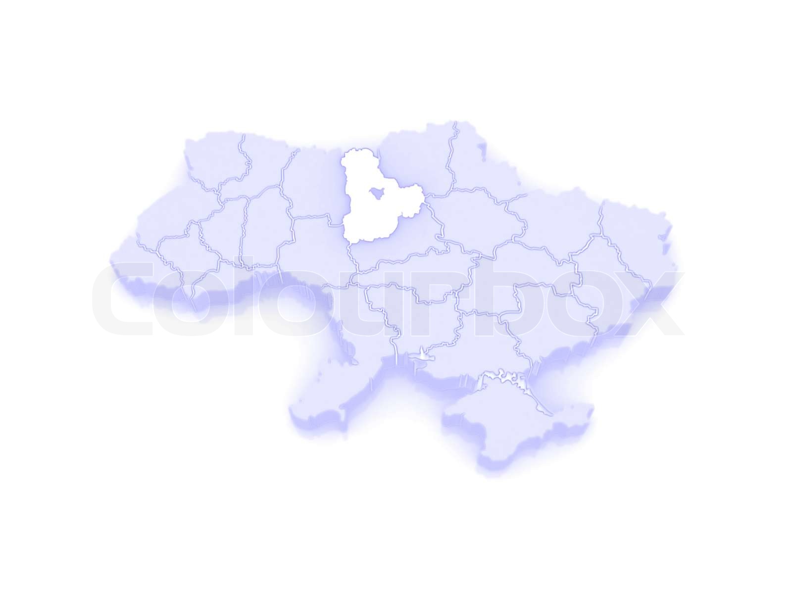 Map of Kiev region. Ukraine. | Stock image | Colourbox