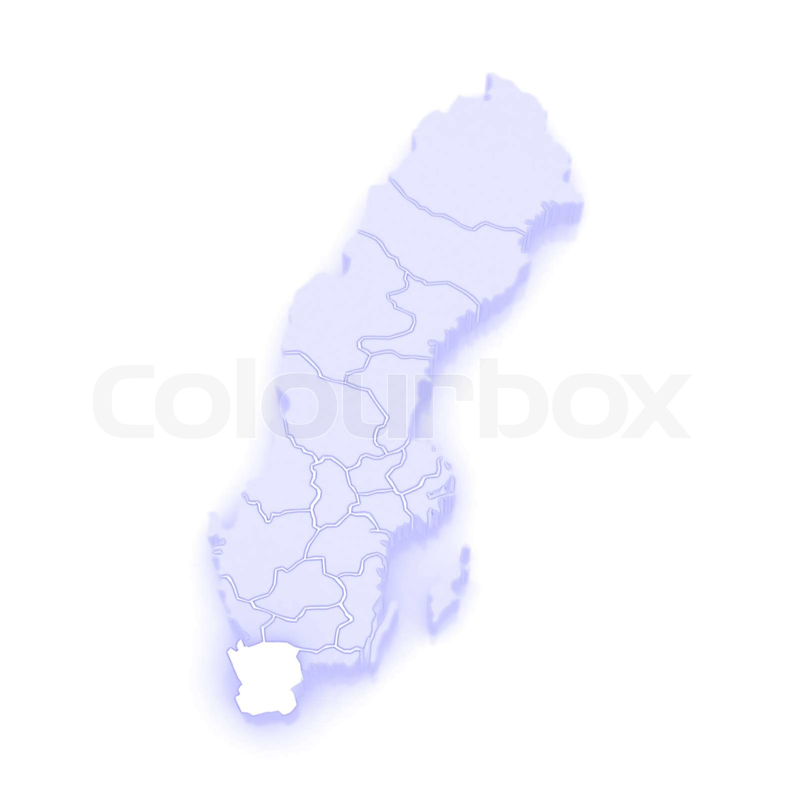 Map of Skane. Sweden. | Stock image | Colourbox