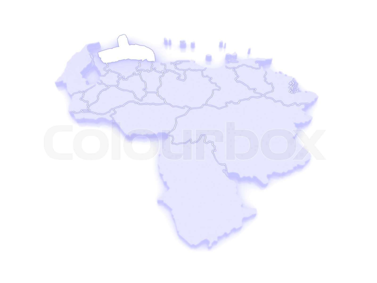 Map of Falcon. Venezuela. | Stock image | Colourbox