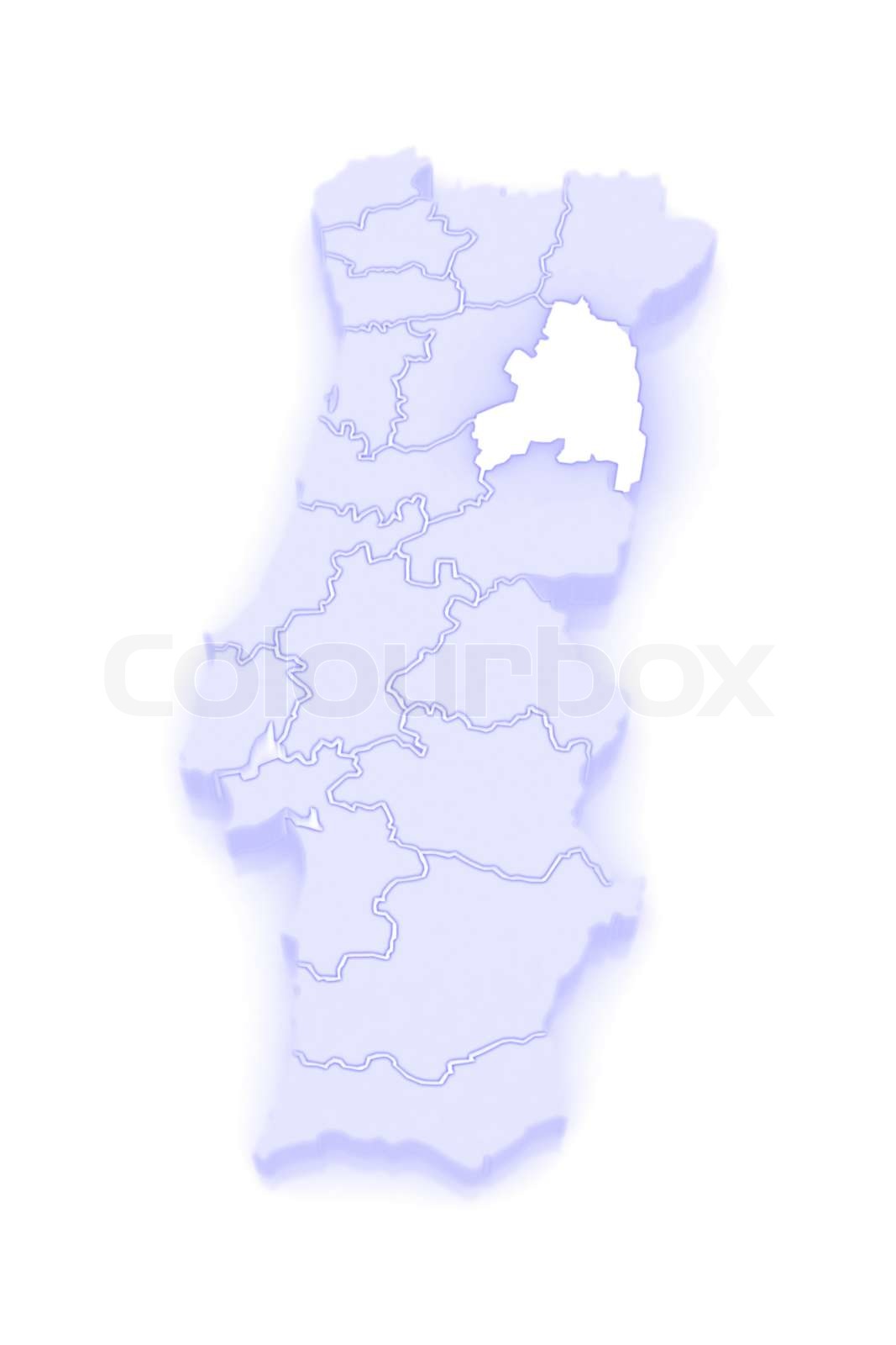 Map of Guarda. Portugal. | Stock image | Colourbox