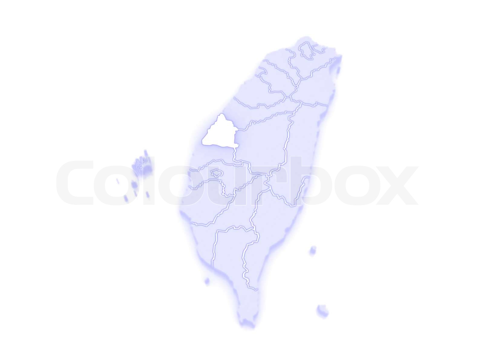 Map of Changhua County. Taiwan. | Stock image | Colourbox