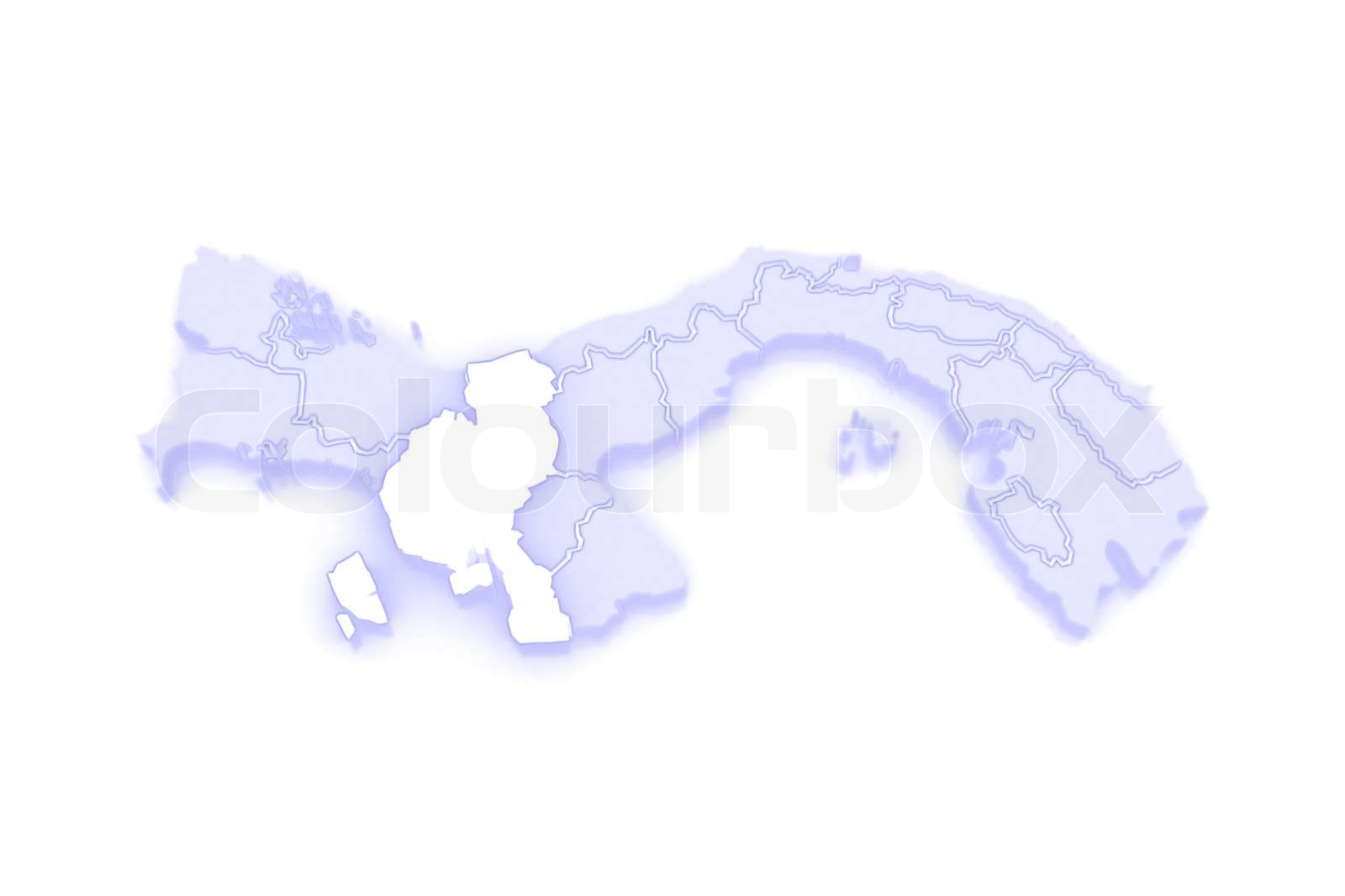 Map of Veraguas. Panama. | Stock image | Colourbox