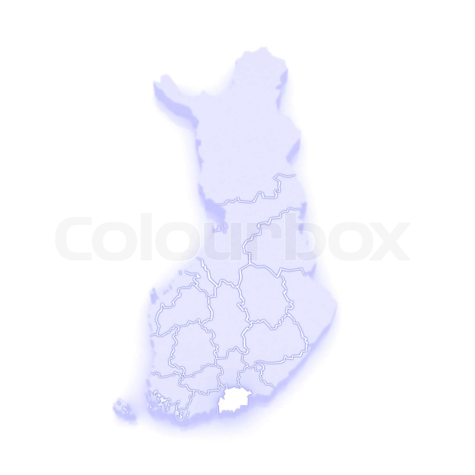 Map of Uusimaa. Finland. | Stock image | Colourbox