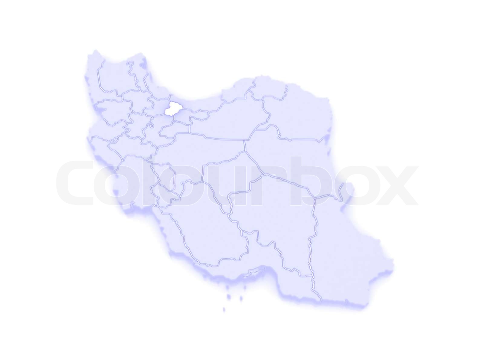 Map of Alborz. Iran. | Stock image | Colourbox