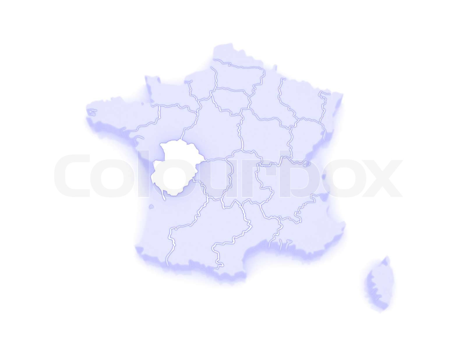 Map of Poitou - Charentes. France. | Stock image | Colourbox