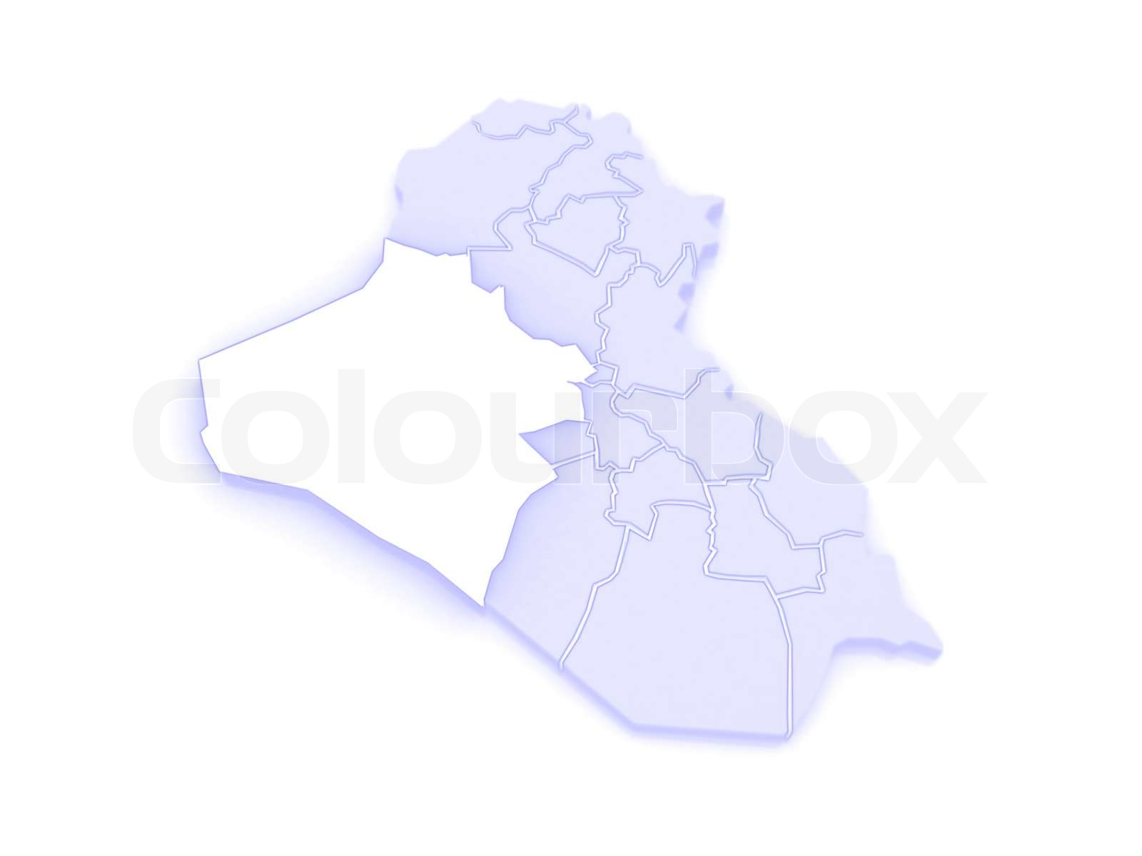 Map of Anbar. Iraq. | Stock image | Colourbox