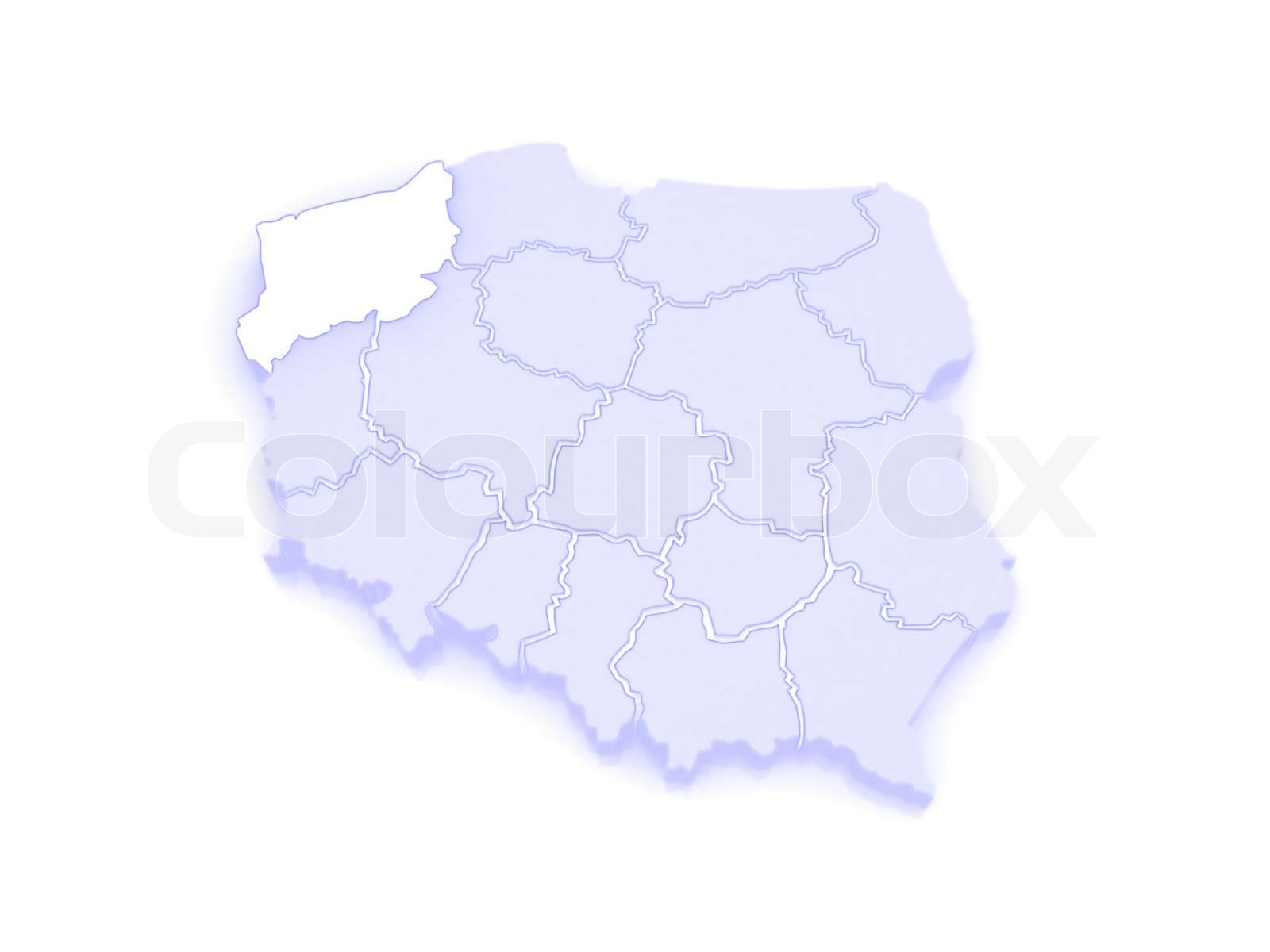 Map of Western Pomeranian. Poland. | Stock image | Colourbox