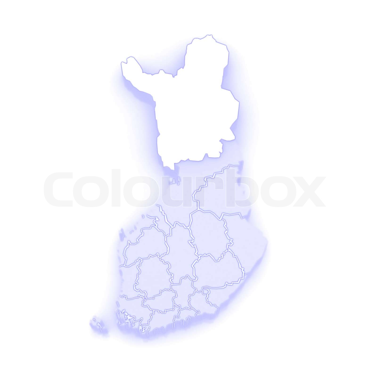 Map of Lappi. Finland. | Stock image | Colourbox