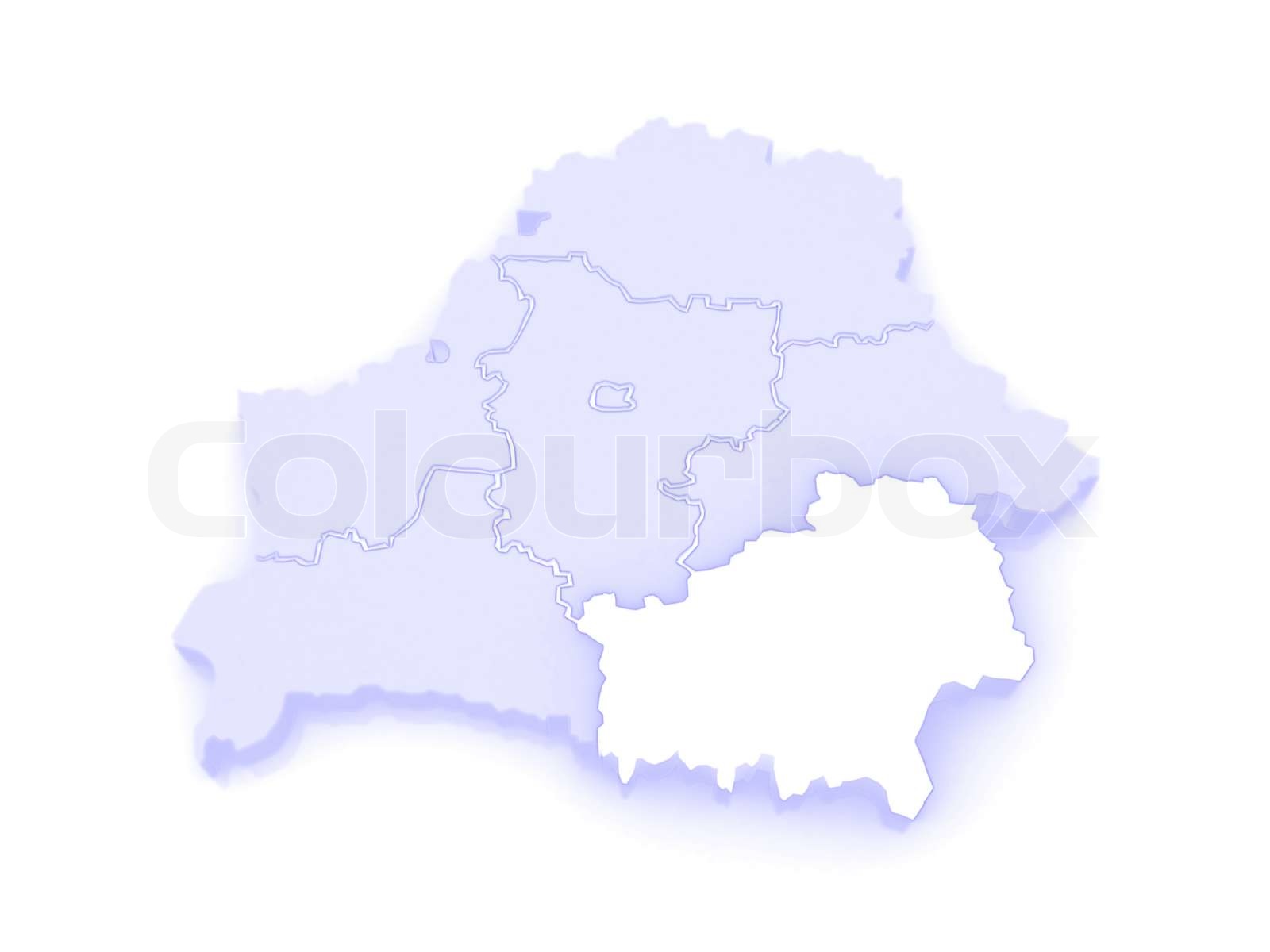 Map of Gomel region. Belarus. | Stock image | Colourbox