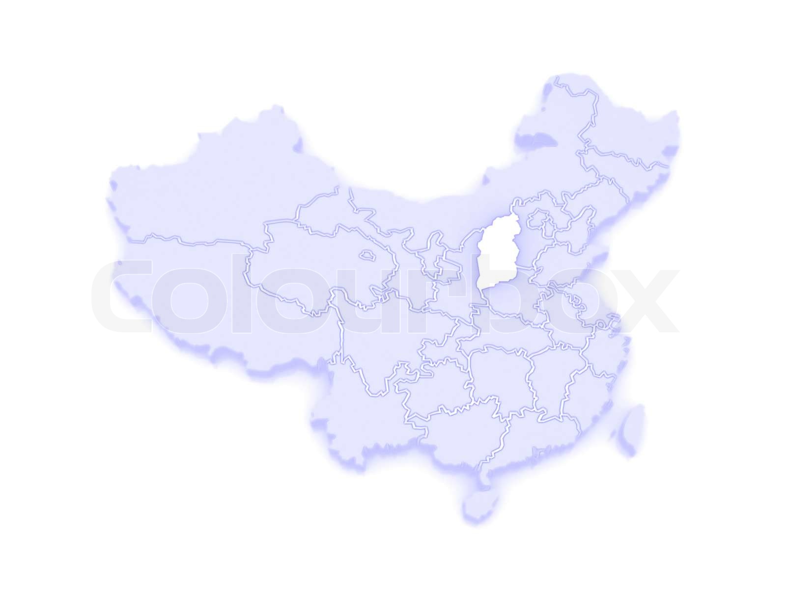 Map of Shanxi. China. | Stock image | Colourbox