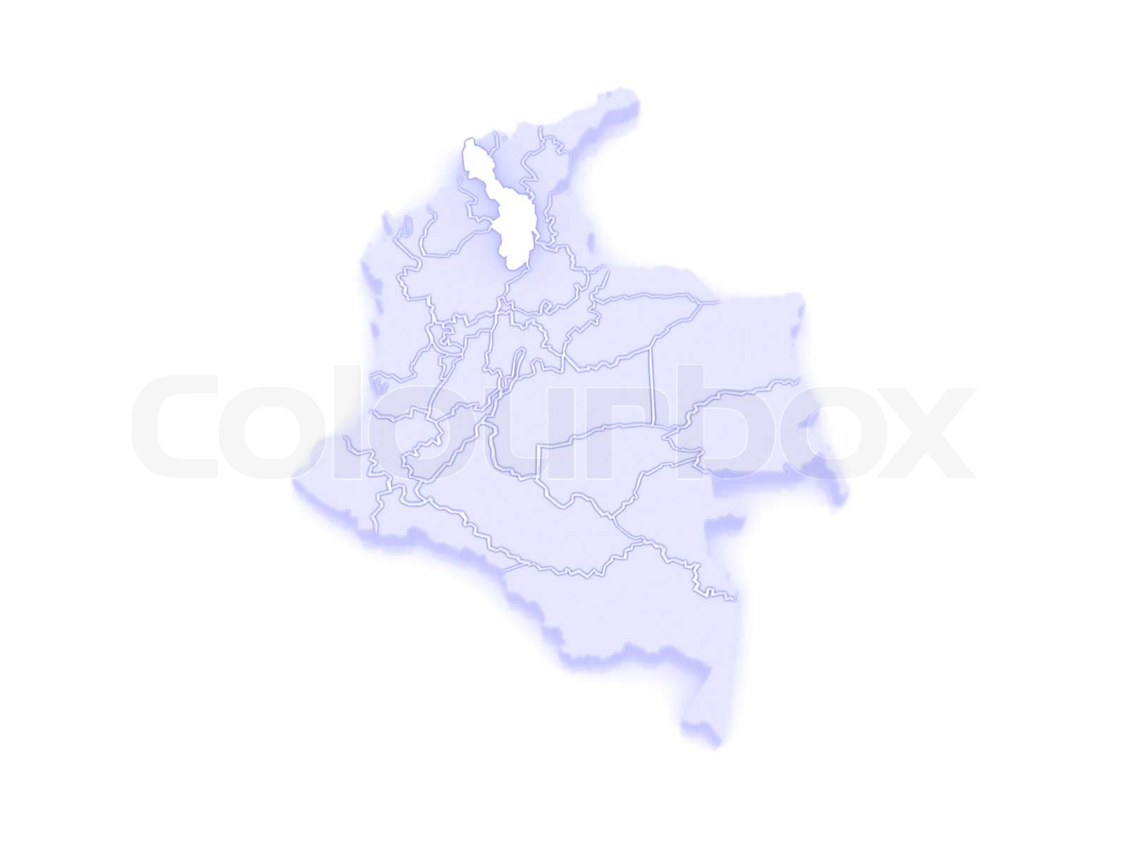 Map of Bolivar. Colombia. | Stock image | Colourbox