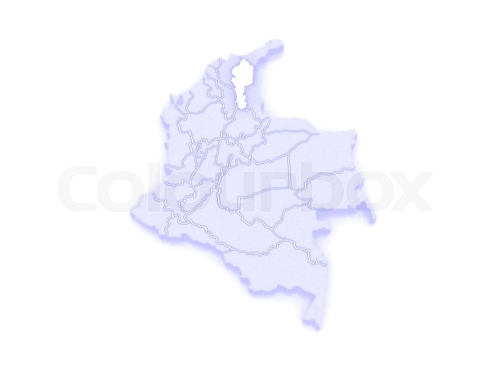 Map of Cesar. Colombia. | Stock image | Colourbox