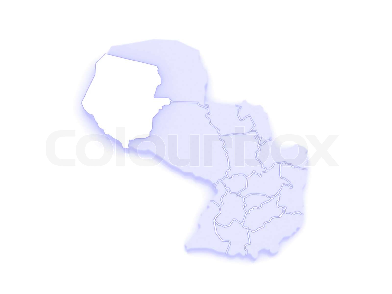 Map of Boqueron. Paraguay. | Stock image | Colourbox