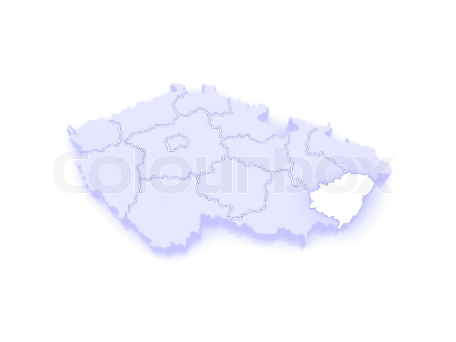 Map of Zlin Region. Czech Republic. | Stock image | Colourbox