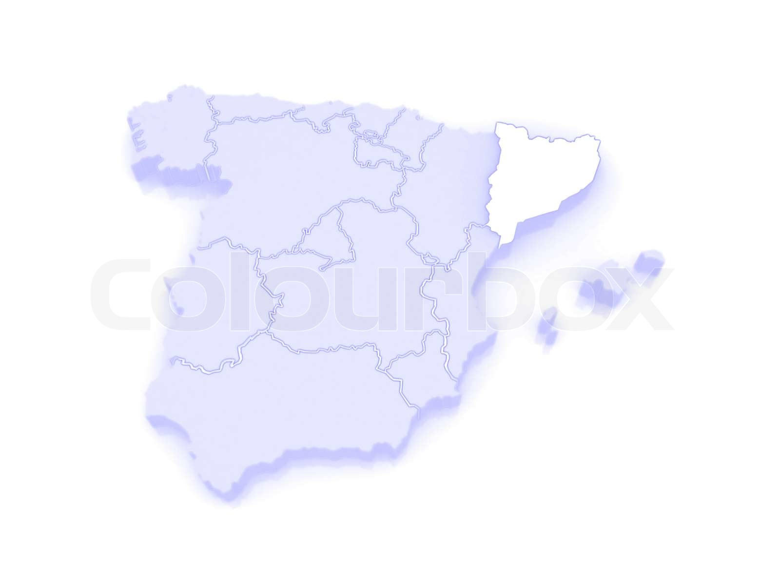 Map of Catalonia. Spain. | Stock image | Colourbox