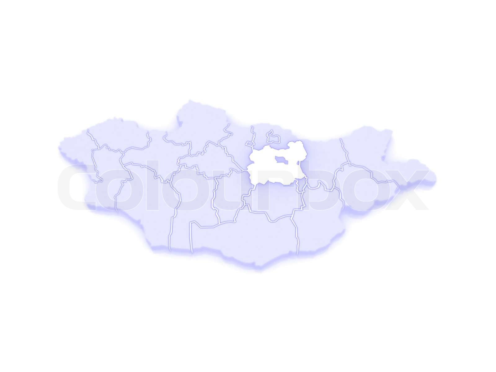 Map of Tuva. Mongolia. | Stock image | Colourbox