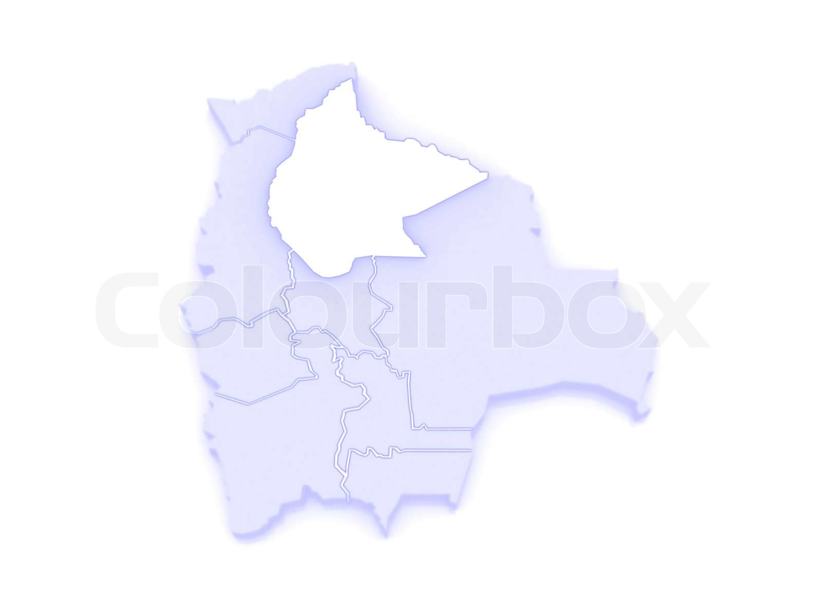 Map of Beni. Bolivia. | Stock image | Colourbox