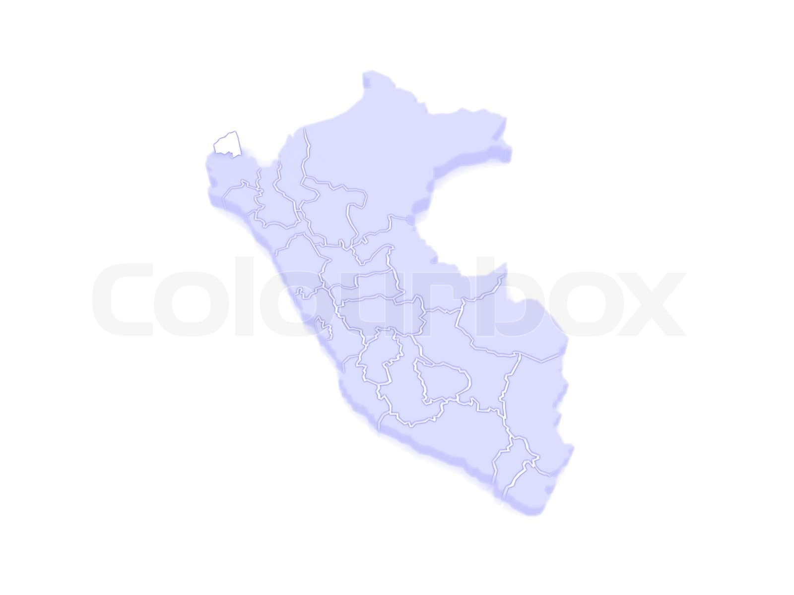 Map of Tumbes. Peru. | Stock image | Colourbox