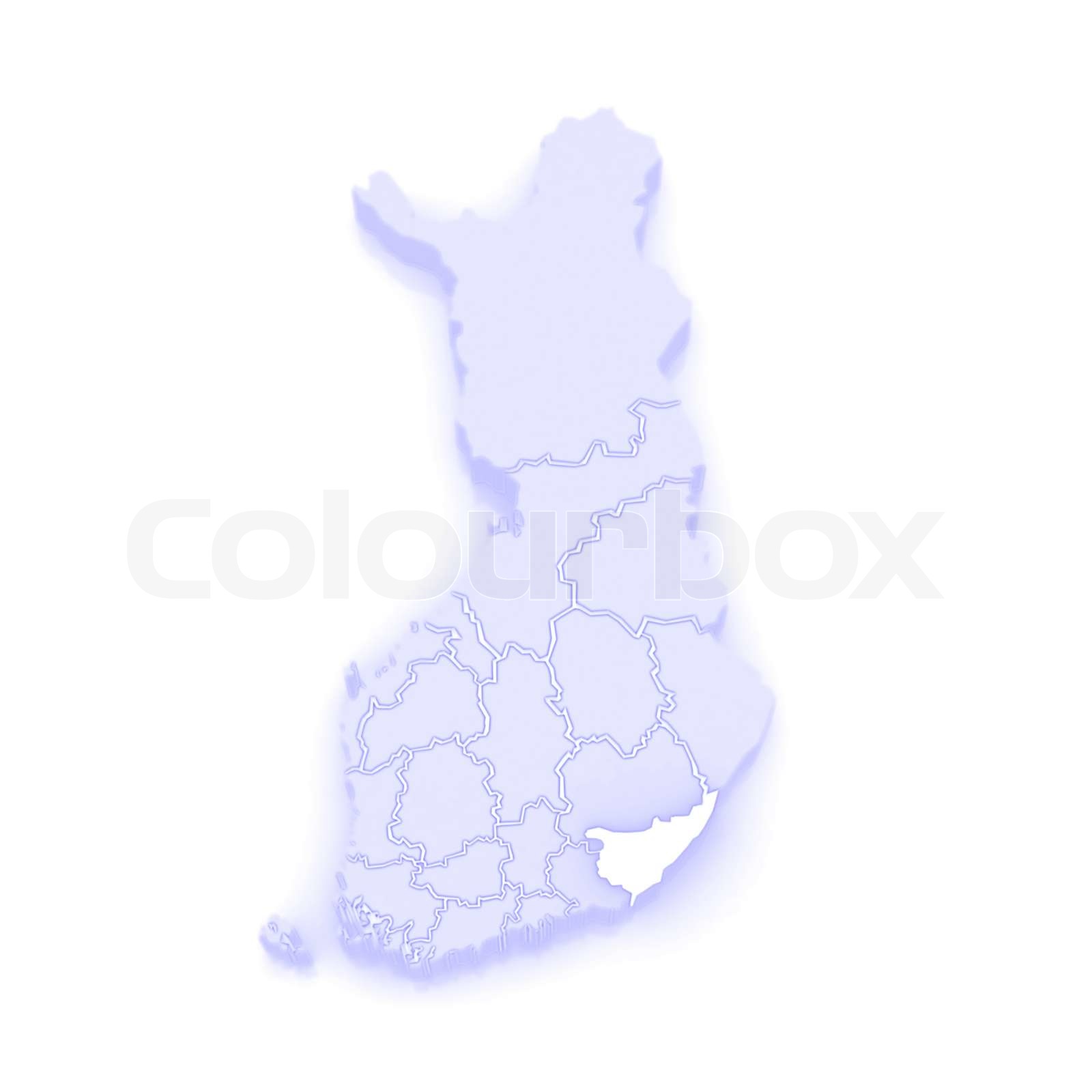Map of South Karelia. Finland. | Stock image | Colourbox