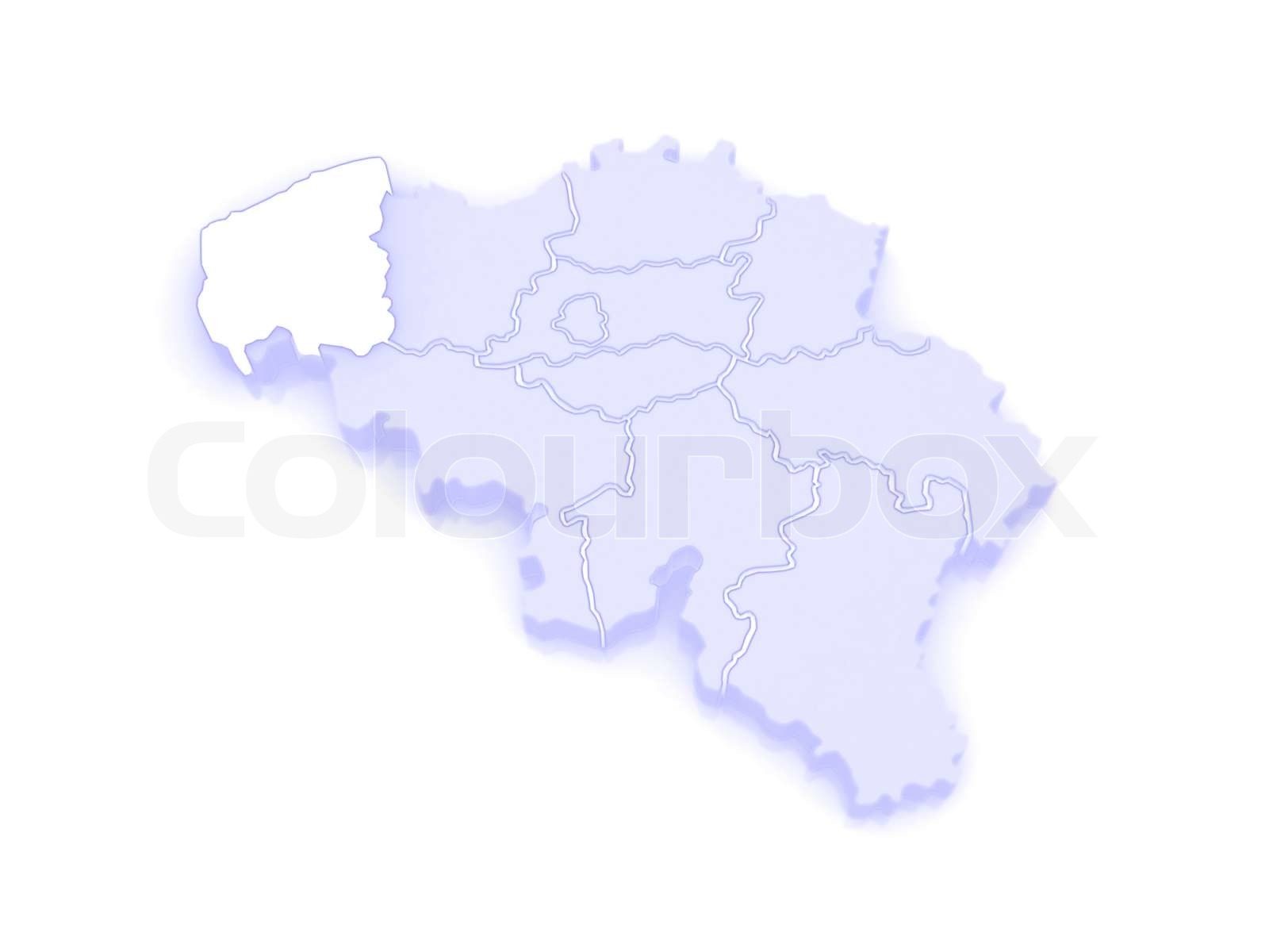 Map of West Flanders. Belgium. | Stock image | Colourbox
