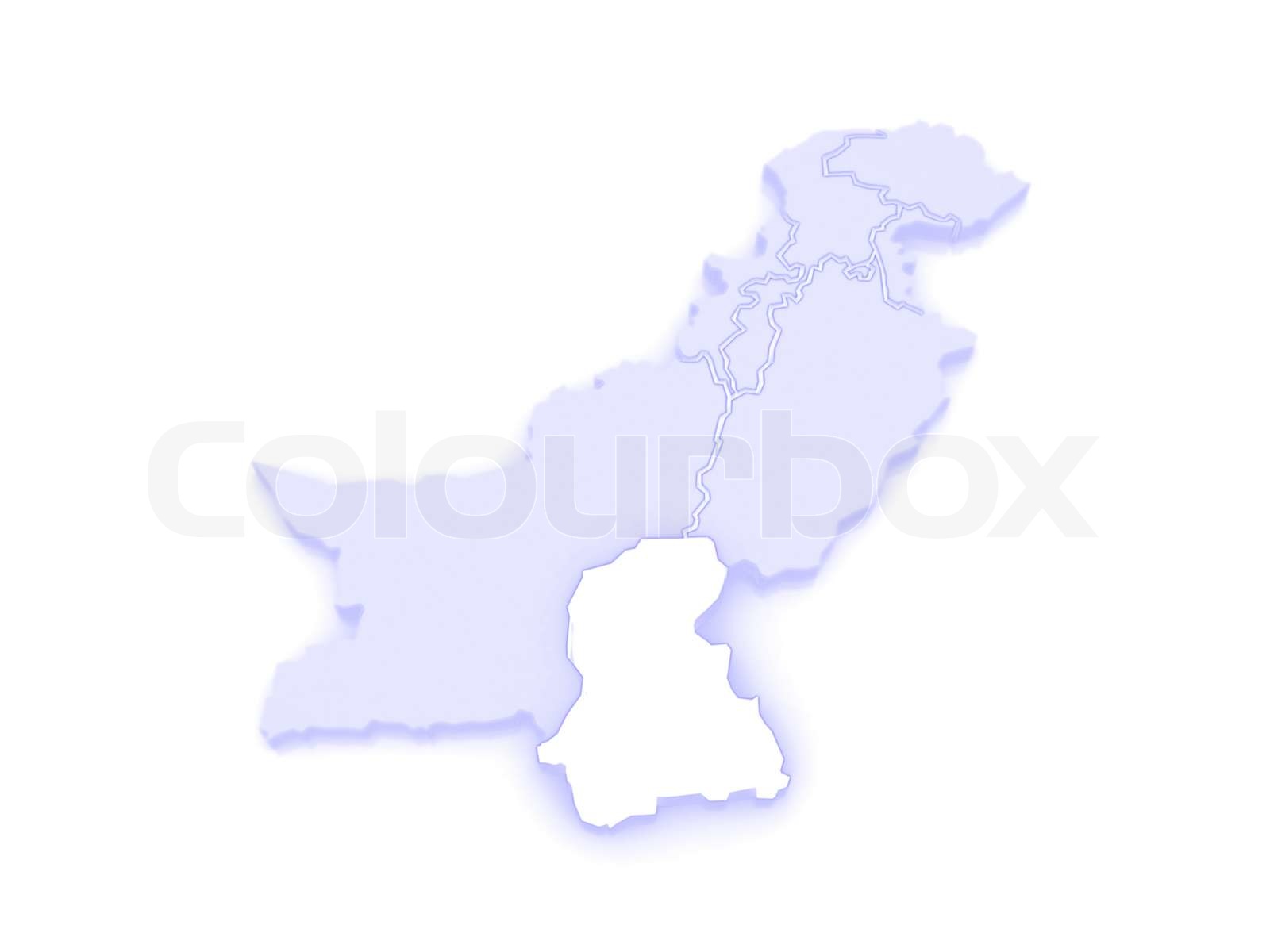 Map of Sindh. Pakistan. | Stock image | Colourbox